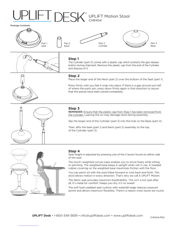CHR454 Motion Stool Manual - UPLIFT Desk | Manualzz