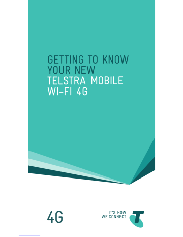 Telstra Wi-Fi 4G Advanced Getting To Know Manual | Manualzz