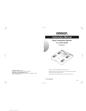 Omron KaradaScan HBF-358-BW Instruction Manual | Manualzz