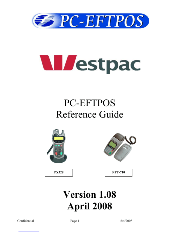 PC-EFTPOS Overview. Westpac PX328, PC-EFTPOS NPT-710 | Manualzz
