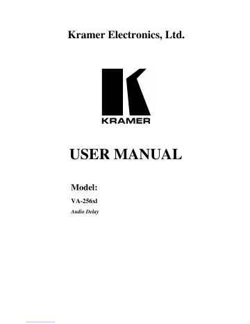 Kramer VA-256XL User Manual | Manualzz