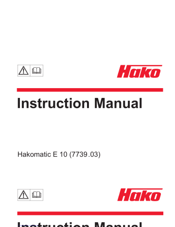 Hako Hakomatic E 10 Instruction Manual - Floor Scrubbing Machine Guide ...
