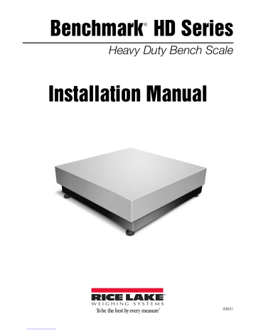 Rice Lake Benchmark HD Series Installation Manual | Manualzz
