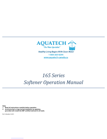 AQUATECH CAN165-100, CAN165-75C Operation Manual | Manualzz
