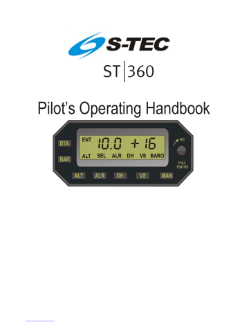S-TEC ST 360 VS Pilot Operating Handbook | Manualzz