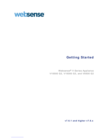 websense V10000 G3, V5000 G2 Getting Started | Manualzz