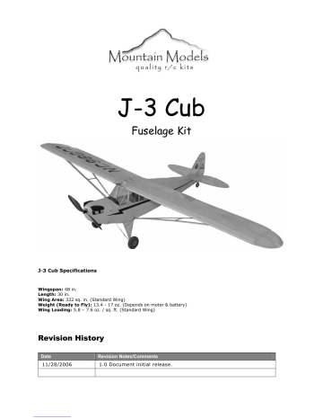 Mountain Models J-3 Cub Manual | Manualzz