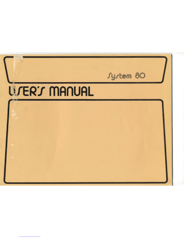 Radio Shack System 80 User Manual | Manualzz