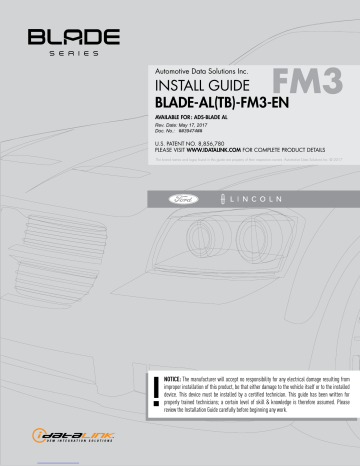 Idatalink BLADE-TB-FM3-EN Manuale utente | Manualzz