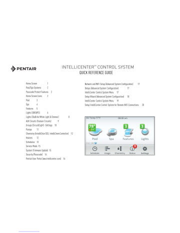 Pentair INTELLICENTER Quick Reference Manual | Manualzz