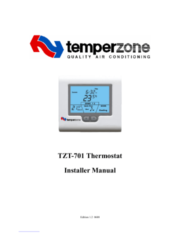TemperZone TZT-701 Installer Manual | Manualzz
