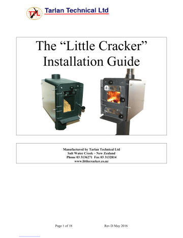 Tarlan Technical Little Cracker Installation Manual | Manualzz