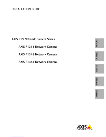 Axis P1343 Installation Manual | Manualzz