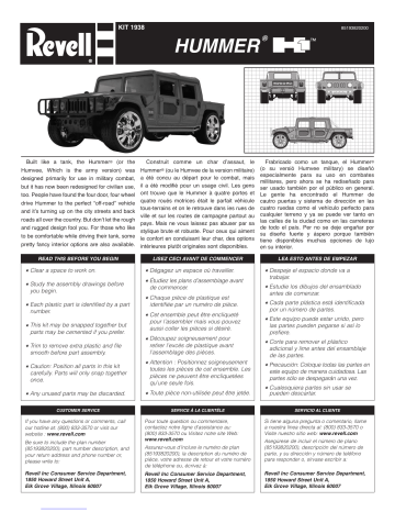 Revell Hummer H1 Assembly Manual - Build Your Own Hummer | Manualzz