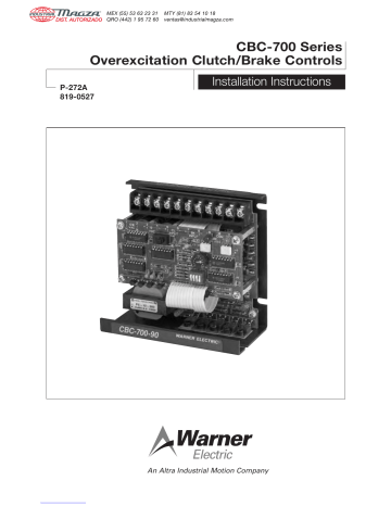 Warner Electric CBC-700-90 Installation Instructions Manual | Manualzz