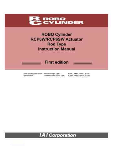 ROBO Cylinder RCP6SW Instruction Manual | Manualzz