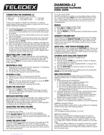 Teledex Diamond L2S-5E User Manual | Manualzz