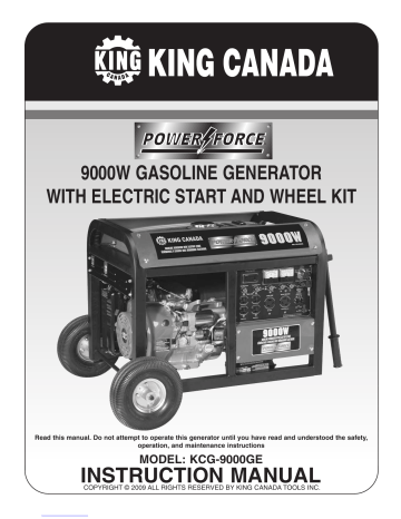 King Canada KCG-9000GE Instruction Manual | Manualzz