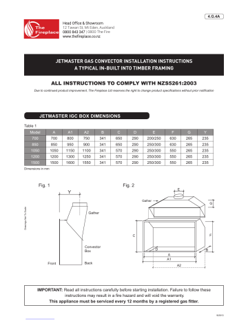 Jetmaster 850 Installation Manual - The Fireplace | Manualzz