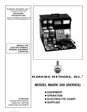 MARKING METHODS MARK 300 SERIES Manual | Manualzz