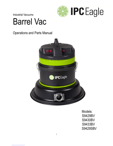 IPC Eagle Barrel Vac S9429BV Operation And Parts Manual | Manualzz