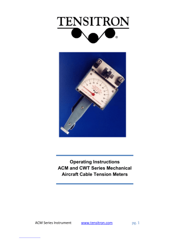 TENSITRON ACM-200, ACM-300, CWT-150 Operating Instructions Manual ...