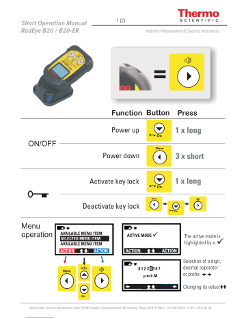 RadEye B20 Operation Manual - Thermo Scientific | Manualzz