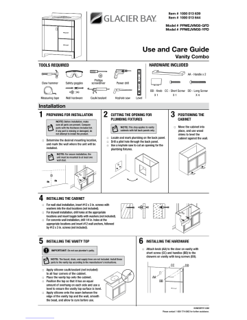 Glacier bay PPMEJVM30-YPD Use and care guide | Manualzz