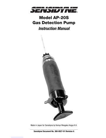 Sensidyne AP-20S Instruction Manual | Manualzz
