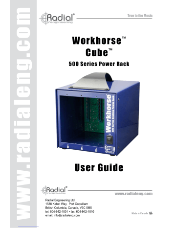 Radial Engineering Workhorse Cube 500 Series User Manual | Manualzz