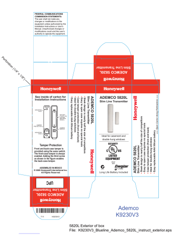 Honeywell ADEMCO 5820L Installation And Setup Manual | Manualzz