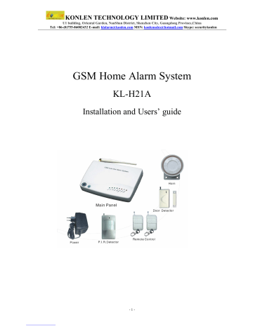 Konlen KL-h21a Installation And User Manual | Manualzz