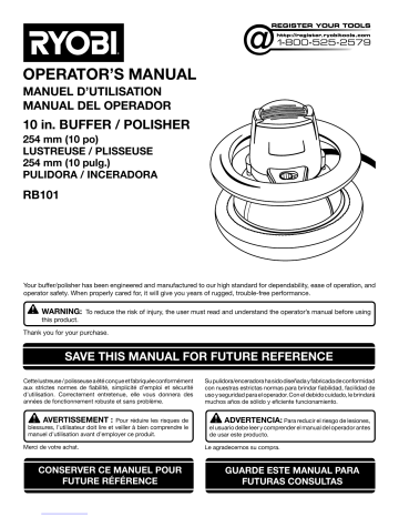 Ryobi RB101, RB102 Operator's Manual | Manualzz