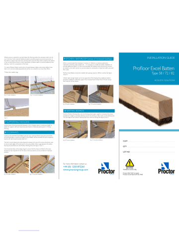 Proctor Profloor Excel Batten 72 Installation Manual | Manualzz