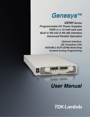 TDK-Lambda Genesys GENH20-38, Genesys GENH80-9.5 User Manual | Manualzz