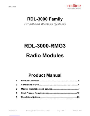 Redline RDL-3000-RMG3 Product Manual | Manualzz