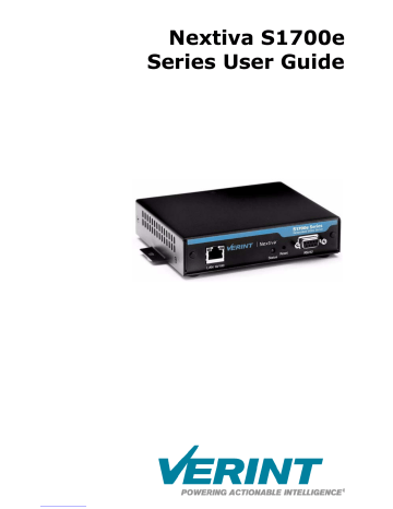 Verint Nextiva S1700e Series User guide | Manualzz