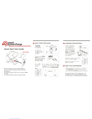 Smart PowerCharge SPC4000 Quick Start User Manual | Manualzz