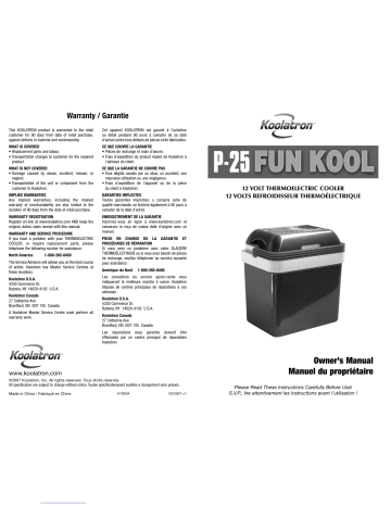 Koolatron Fun Kool Owner's Manual | Manualzz