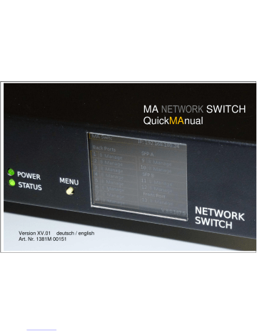 MA lighting MA Switch Quick Manual | Manualzz
