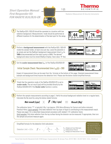 Thermo Scientific RadEye B20-ER Short Operation Manual | Manualzz