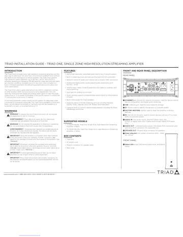 Triad One Installation Manual | Manualzz