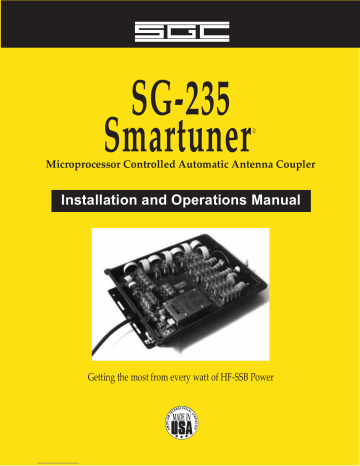 SGC Smartuner SG-235 Installation And Operation Manual | Manualzz