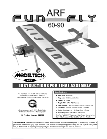 Modeltech 123752 Instructions For Final Assembly | Manualzz