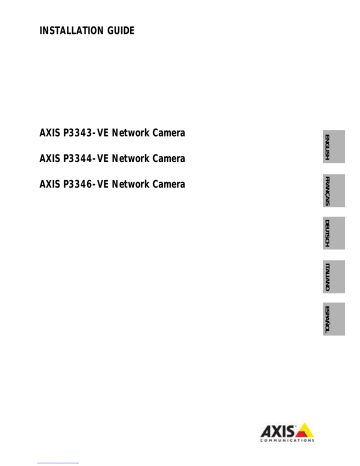 Axis P3343-VE, P3344-VE, P3346-VE Installation Manual | Manualzz