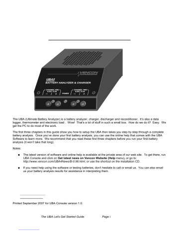 Vencon UBA 5 Let's Get Started Manual | Manualzz