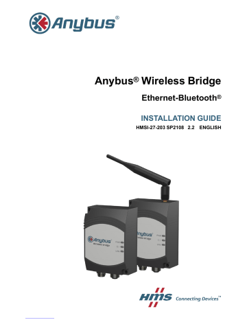 Anybus Wireless Bridge Ethernet-Bluetooth® Installation Manual | Manualzz