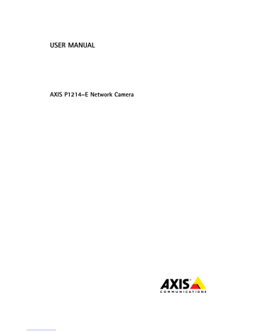 Axis P1214-E User Manual | Manualzz