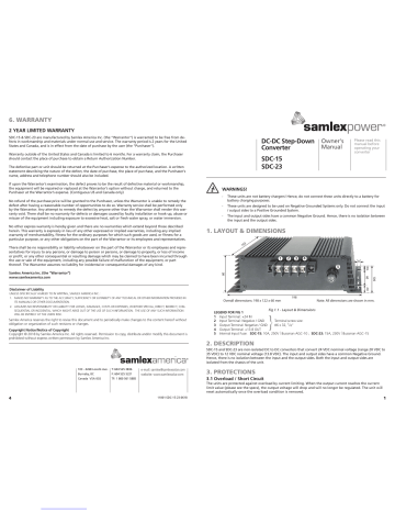 SamplexPower SDC-15 Owner's Manual | Manualzz