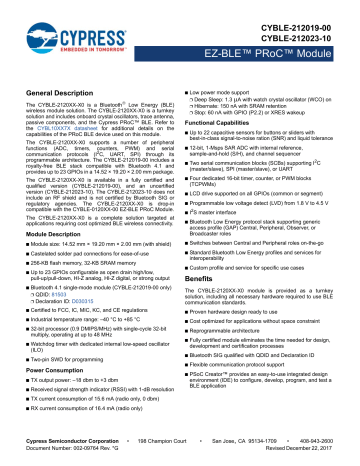 Cypress EZ-BLE PRoC CYBLE-212019-00 Manual | Manualzz